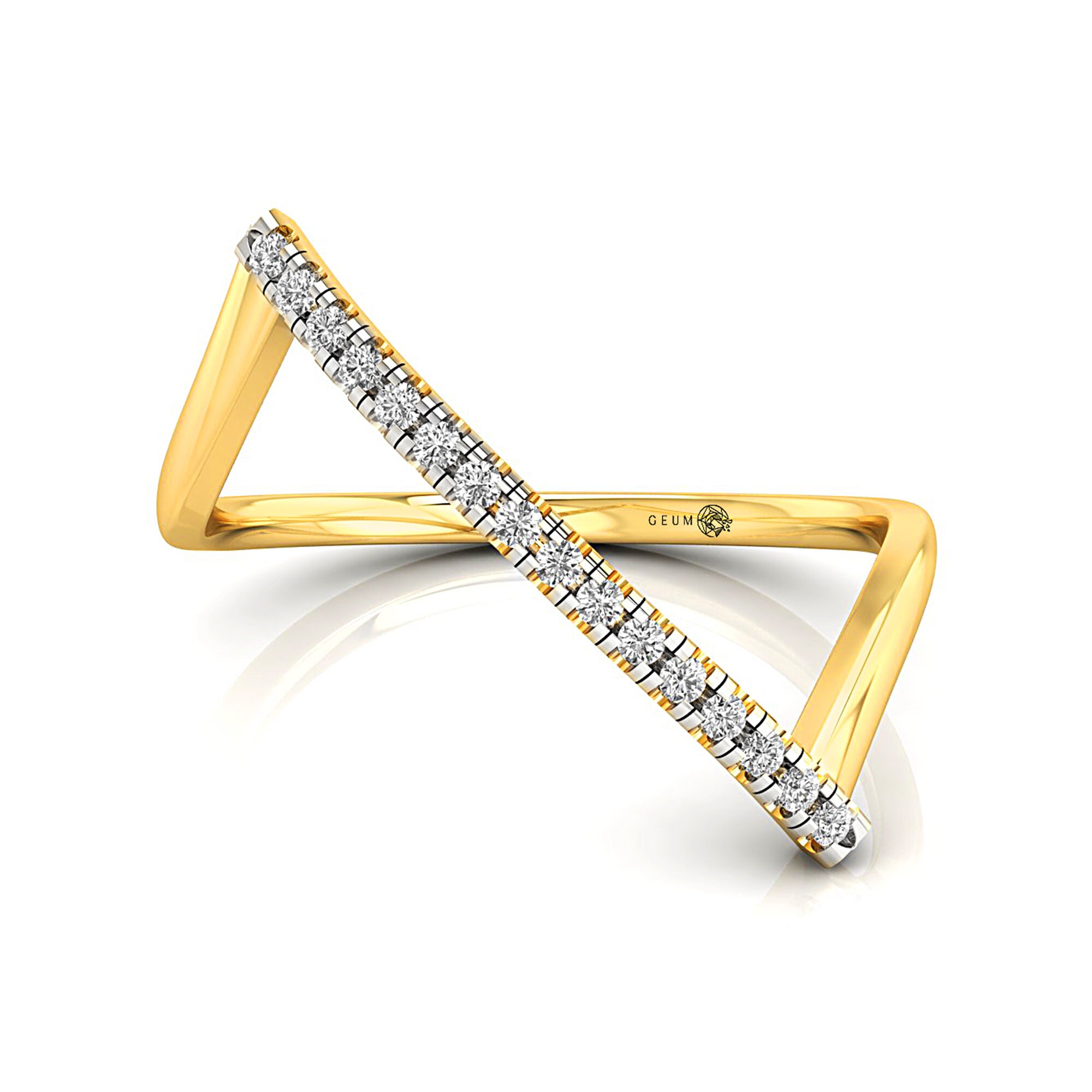 Diamond Sold Gold Bar Ring, 14k Gold Ring, Wedding Ring, Minimalist Ring, Birthday Gift ...