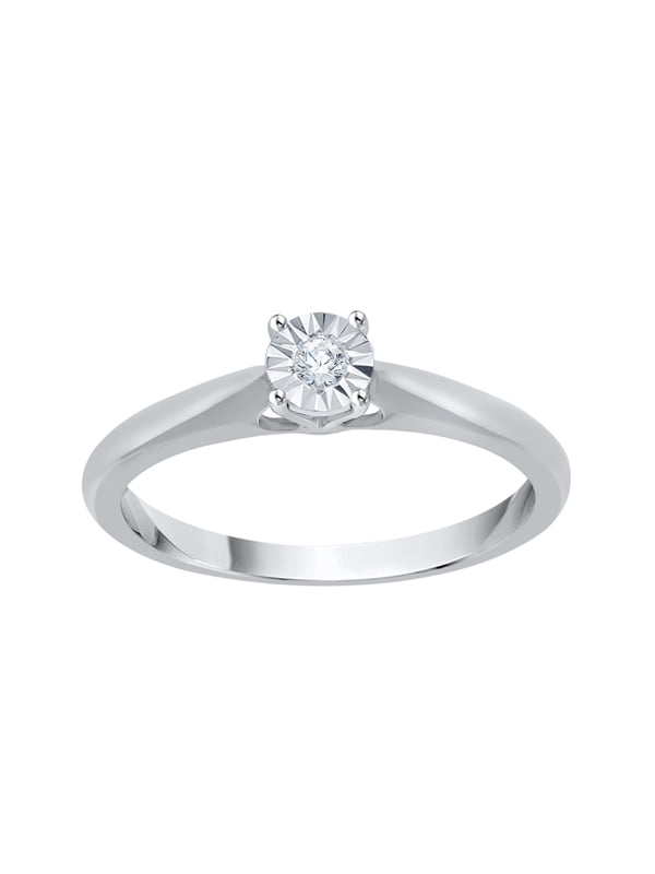 Diamond Solitaire Promise Ring in 10K White Gold (1/20 cttw) (I-Color ...