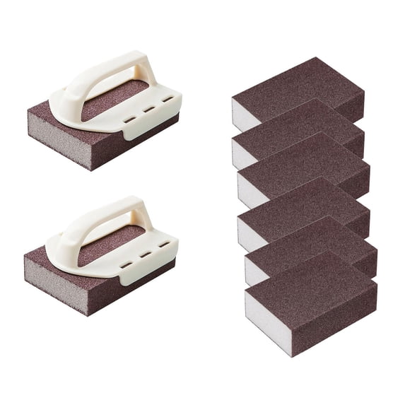 Diamond Sponge Cleaning Brush with Handle - High-Density Emery Sponge ...