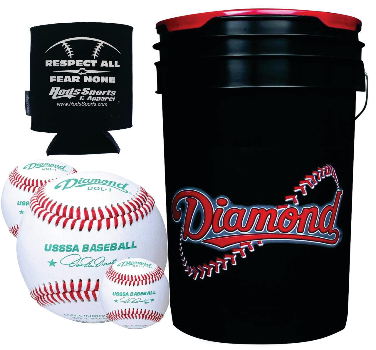 Diamond Sports DOL-1 USSSA Baseballs and 6-Gallon Ball Bucket - Walmart.com