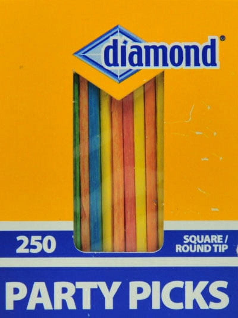 Diamond Square & Round Tip Party Toothpicks 250 Count - Walmart.com