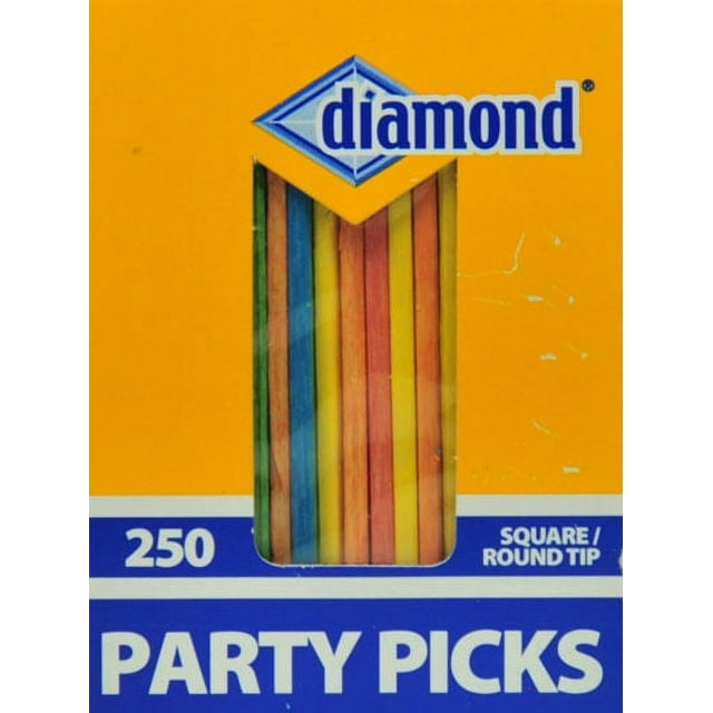 Diamond Square & Round Tip Party Toothpicks 250 Count - Walmart.com