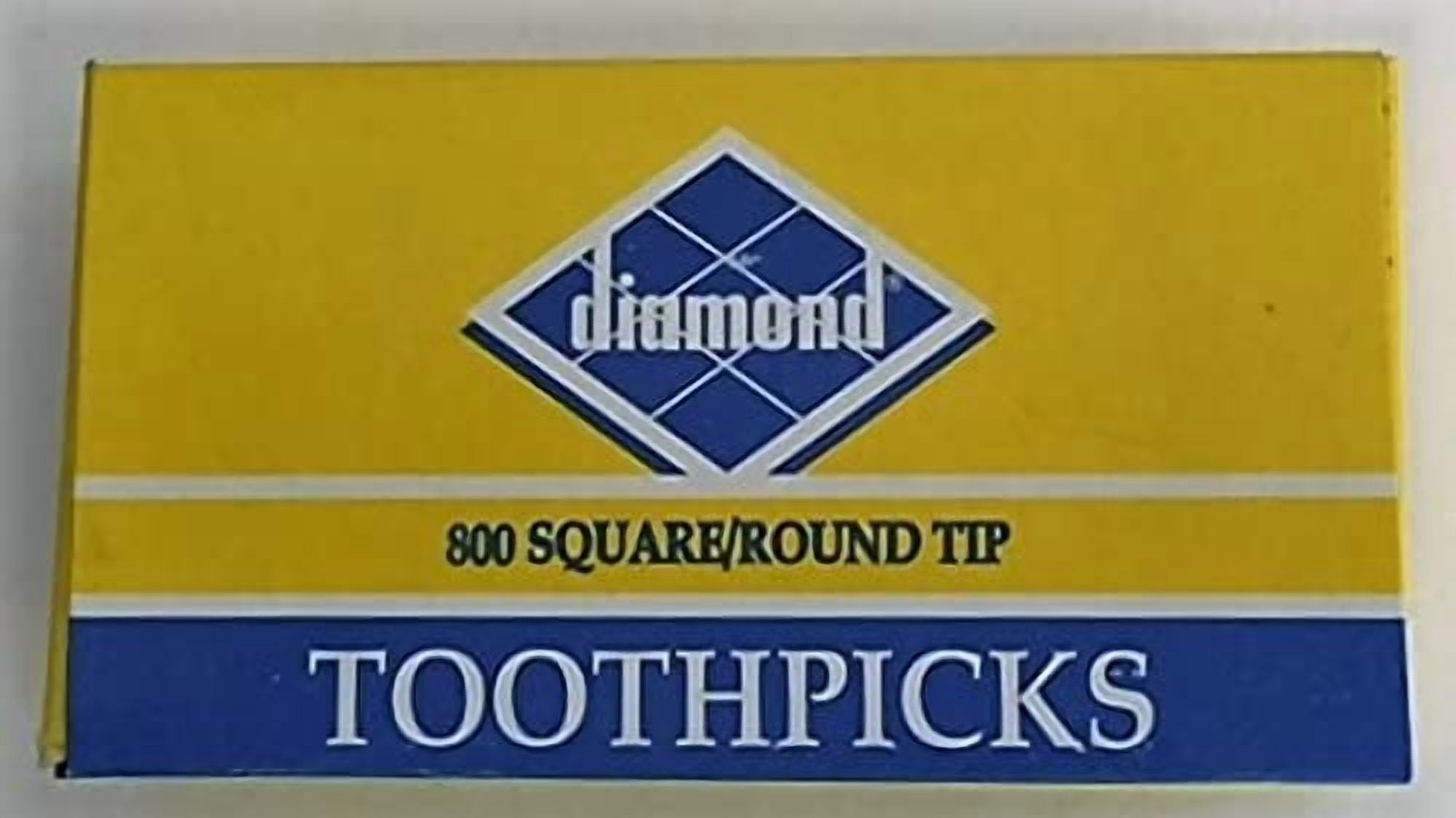Diamond Square/Round Tip Toothpicks - One (1) box of 800 Toothpicks ...