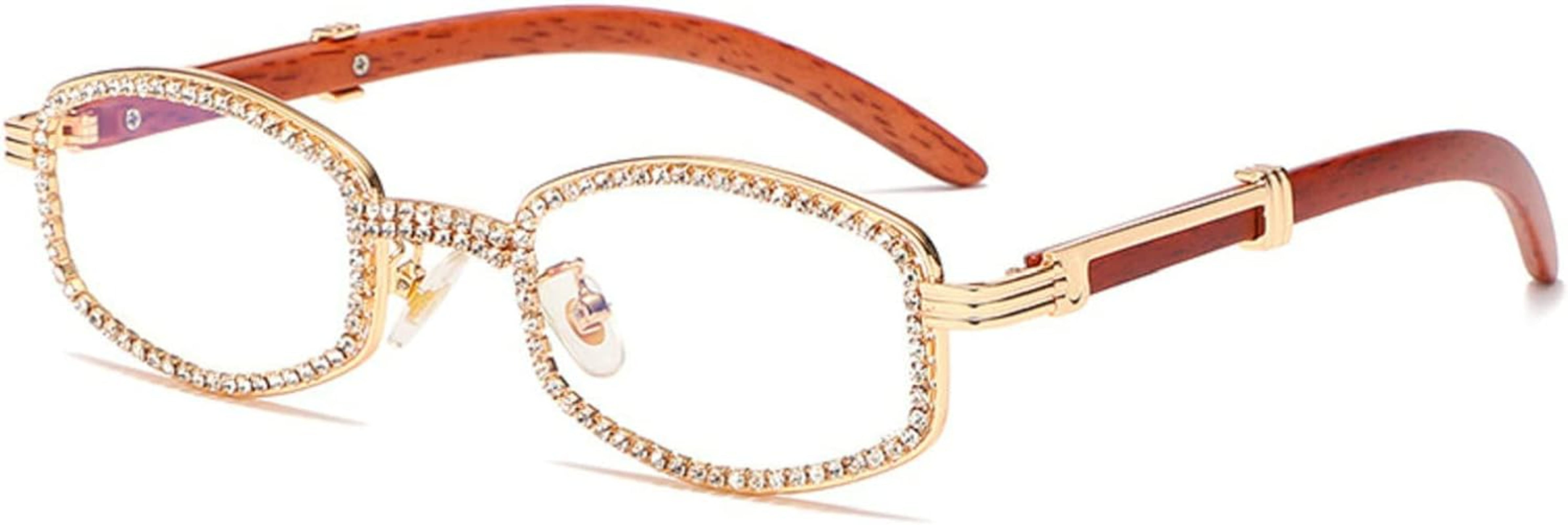 Diamond Square Sunglasses Men Women Luxury Designer Wood Frame ...