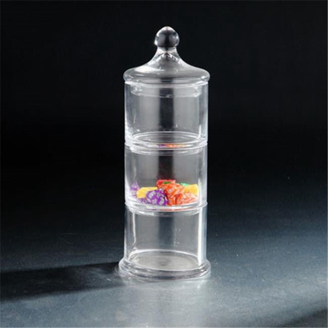 Diamond Star 12 x 4.5 in. 3 Storage Bowl Tower with Lid - Clear ...
