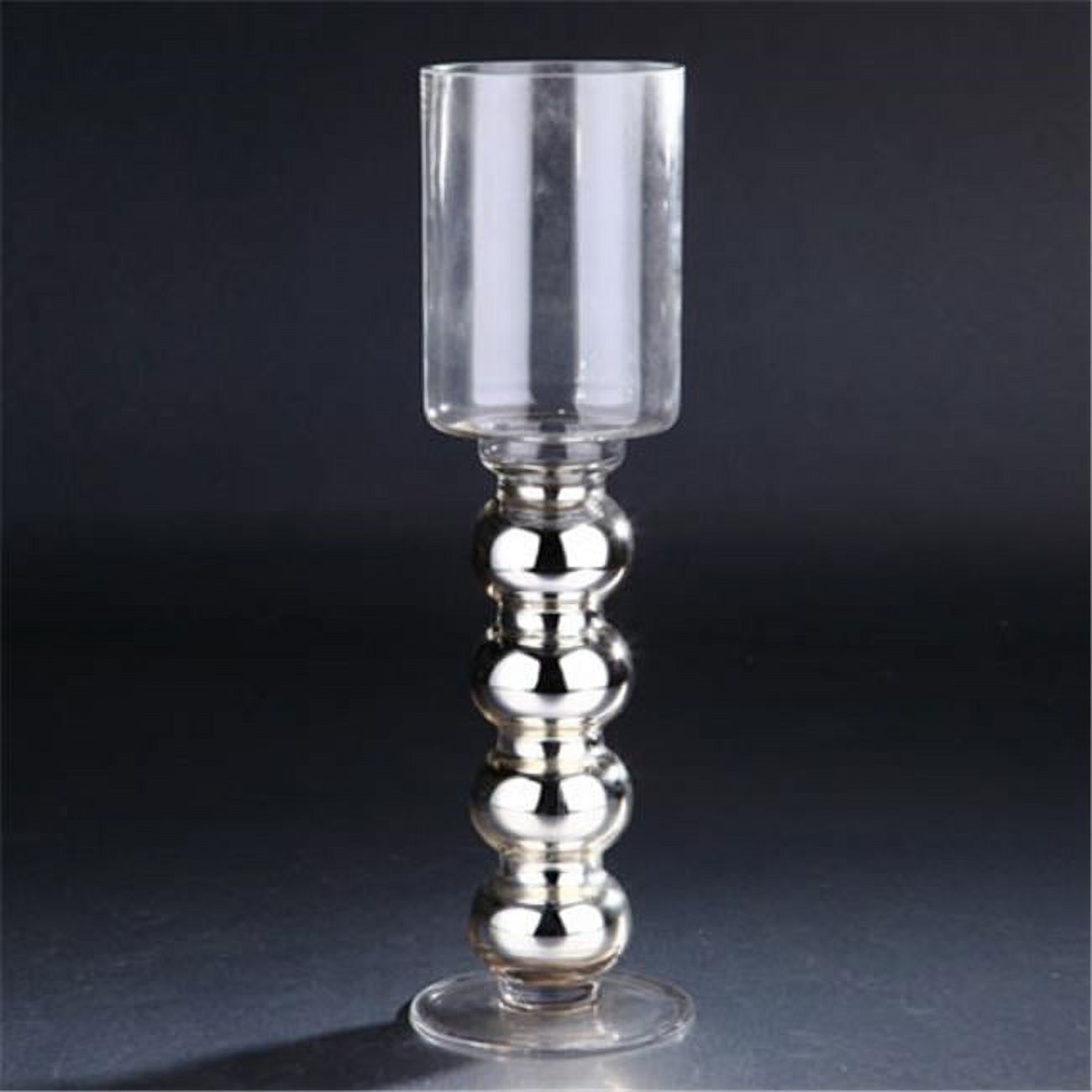 Diamond Star 40008 16.5 x 4.5 in. Glass Candle Holder, Silver - Walmart.com