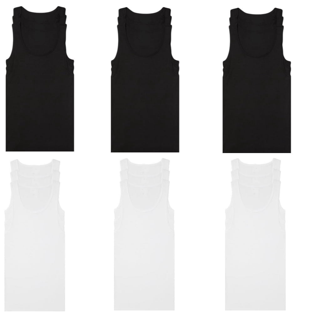 Diamond Star Men's Undershirts (Pack of 6) - Soft Cotton Blend, Tag ...