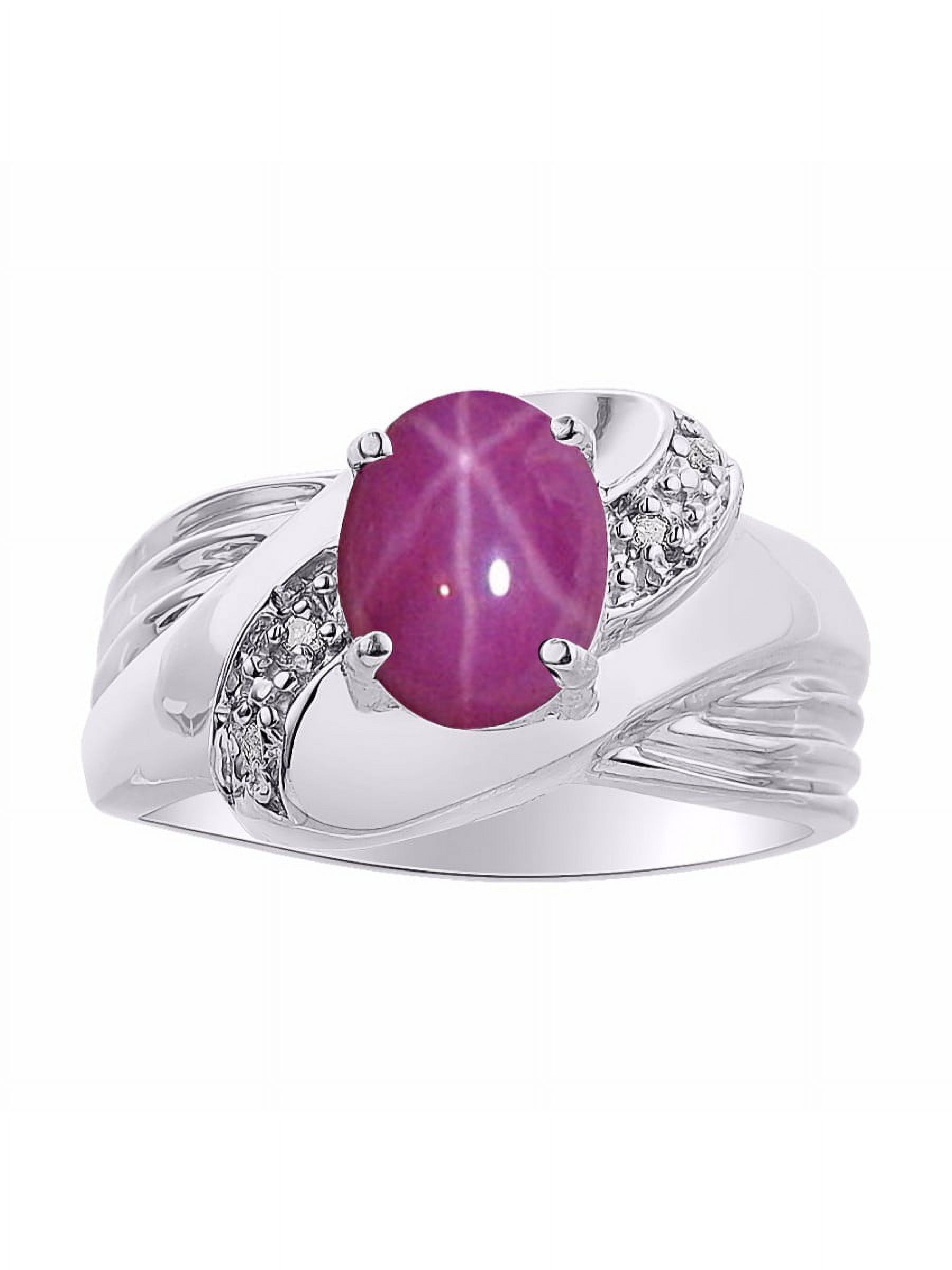 Primal Gold 14 Karat White Gold Ruby Birthstone Ring - Walmart.com