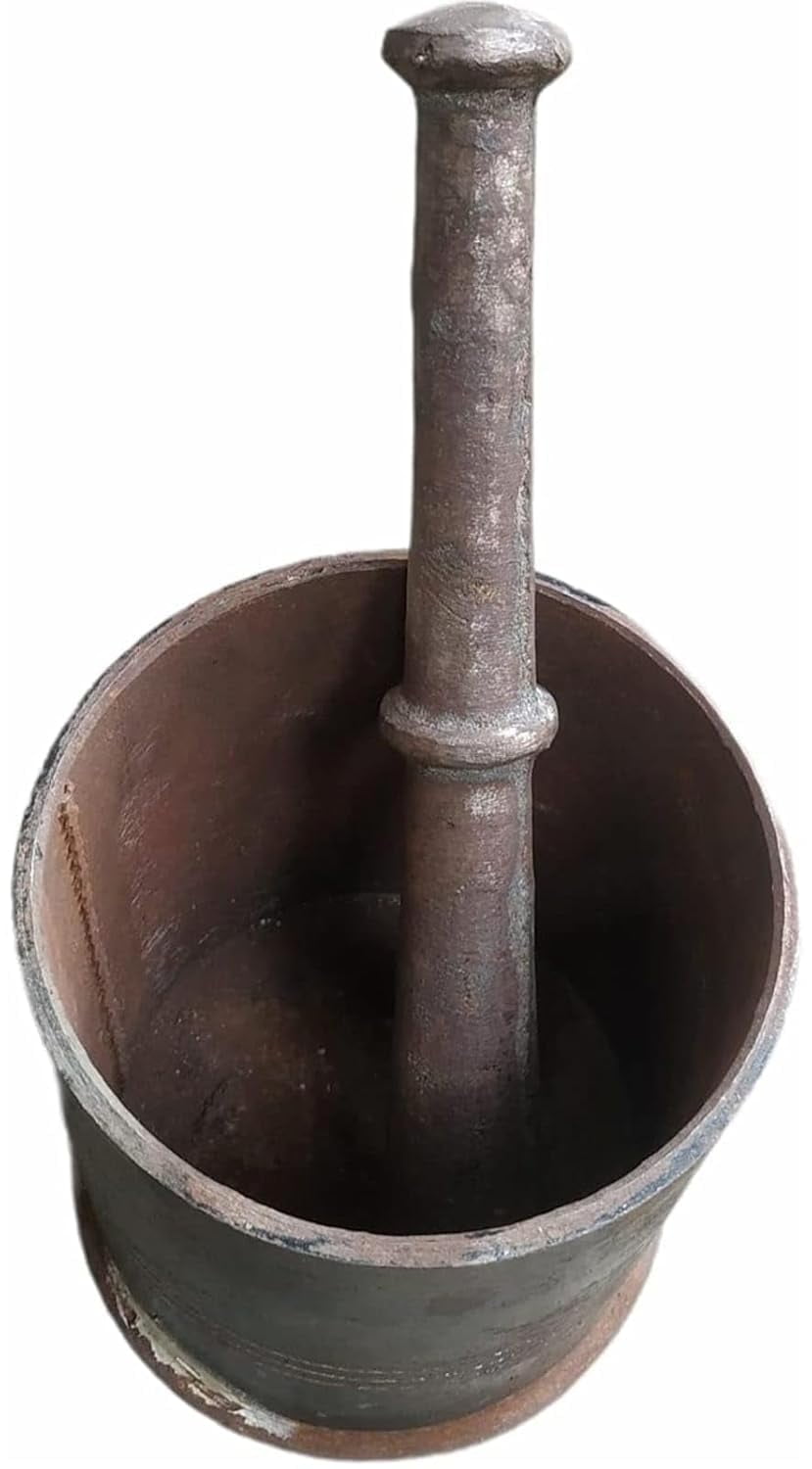 Diamond Steel Iron Mortar and Pestle Set Iron okhli and musal Set for ...