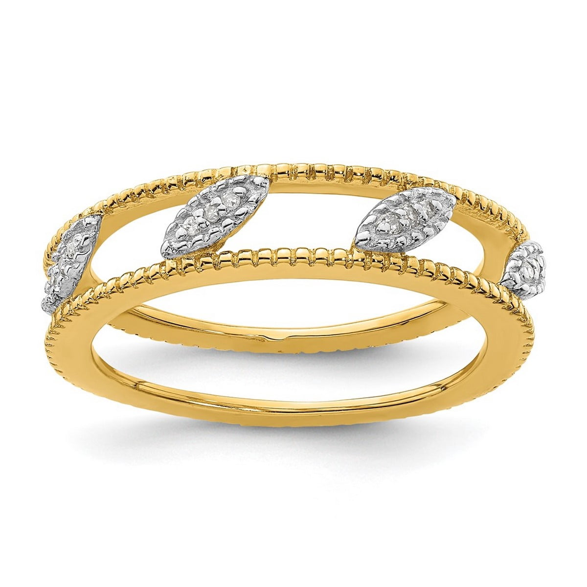 Diamond Sterling Silver Gold-Plated Jacket Ring - Walmart.com