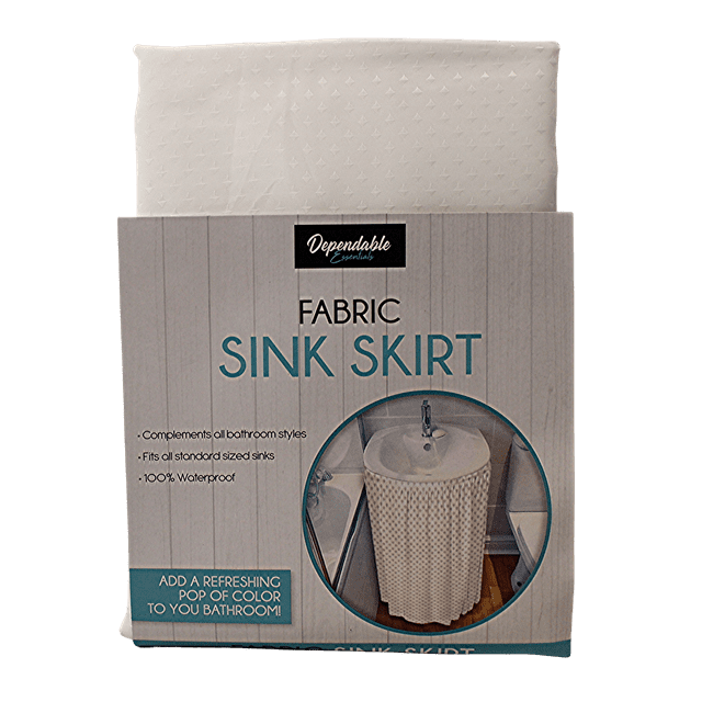 Diamond Stitch Fabric Bathroom Sink Skirt Utility Sink Waterproof Fits ...