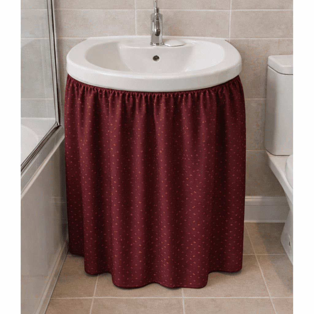 Diamond Stitch Fabric Sink Skirt, Waterproof, Fits Standard Size Sinks ...