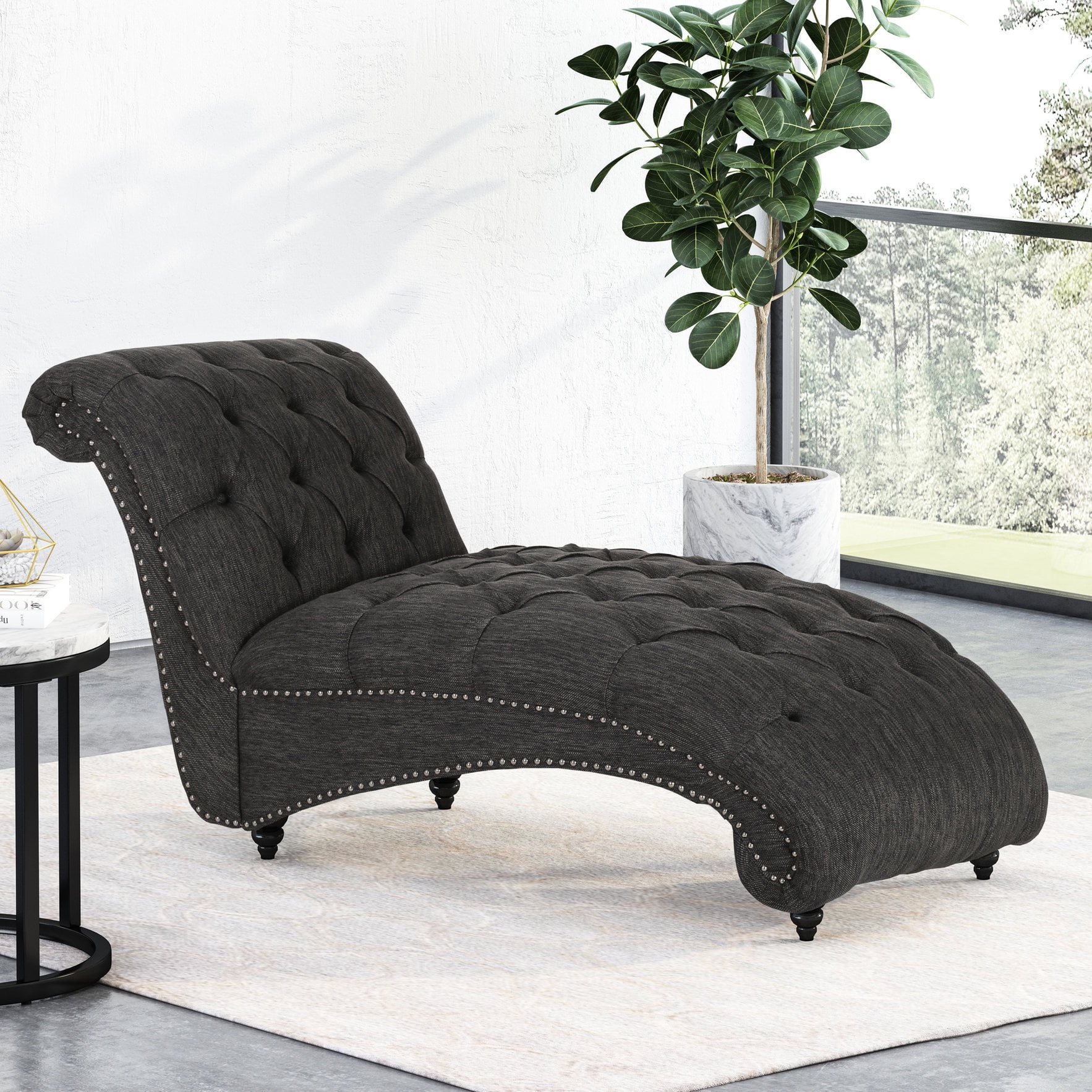 Diamond Stitch and Curvy Shape - Comfortable Single Seat Chaise ...
