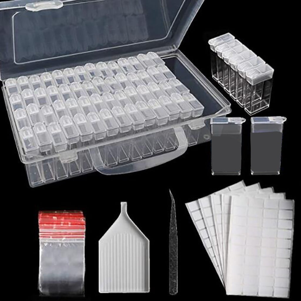 Diamond Storage Box with 64 Compartments, Removable Lids & Accessories ...