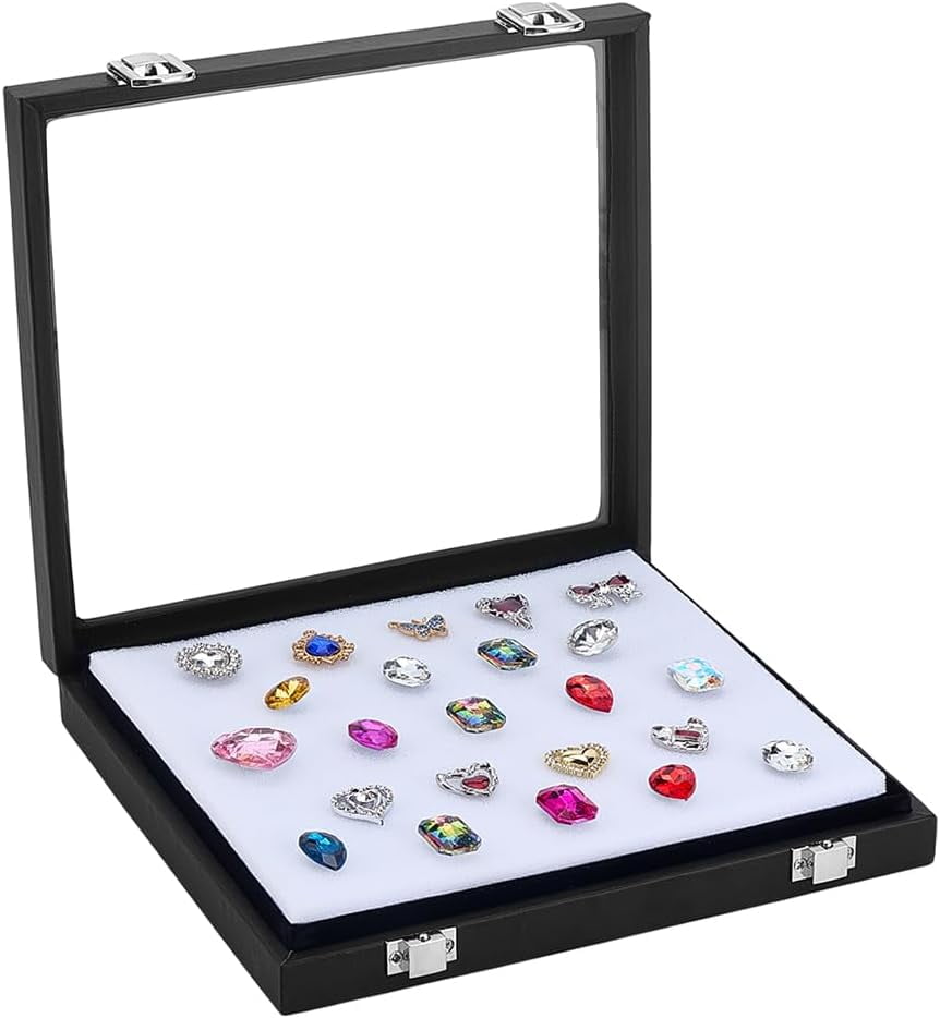Diamond Storage Box Leather Jewelry Display Case Gemstone Display Box ...