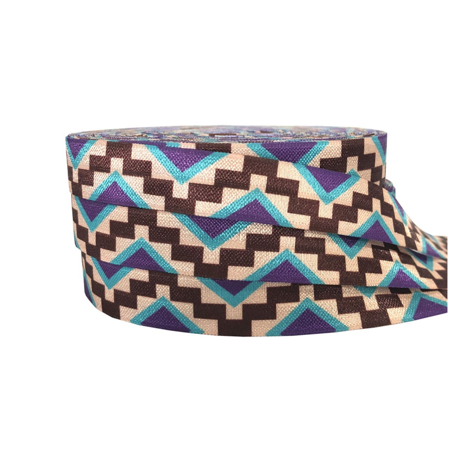 Diamond Stripe Print Fold Over Elastic Ribbon 16mm Geometry Webbing for ...