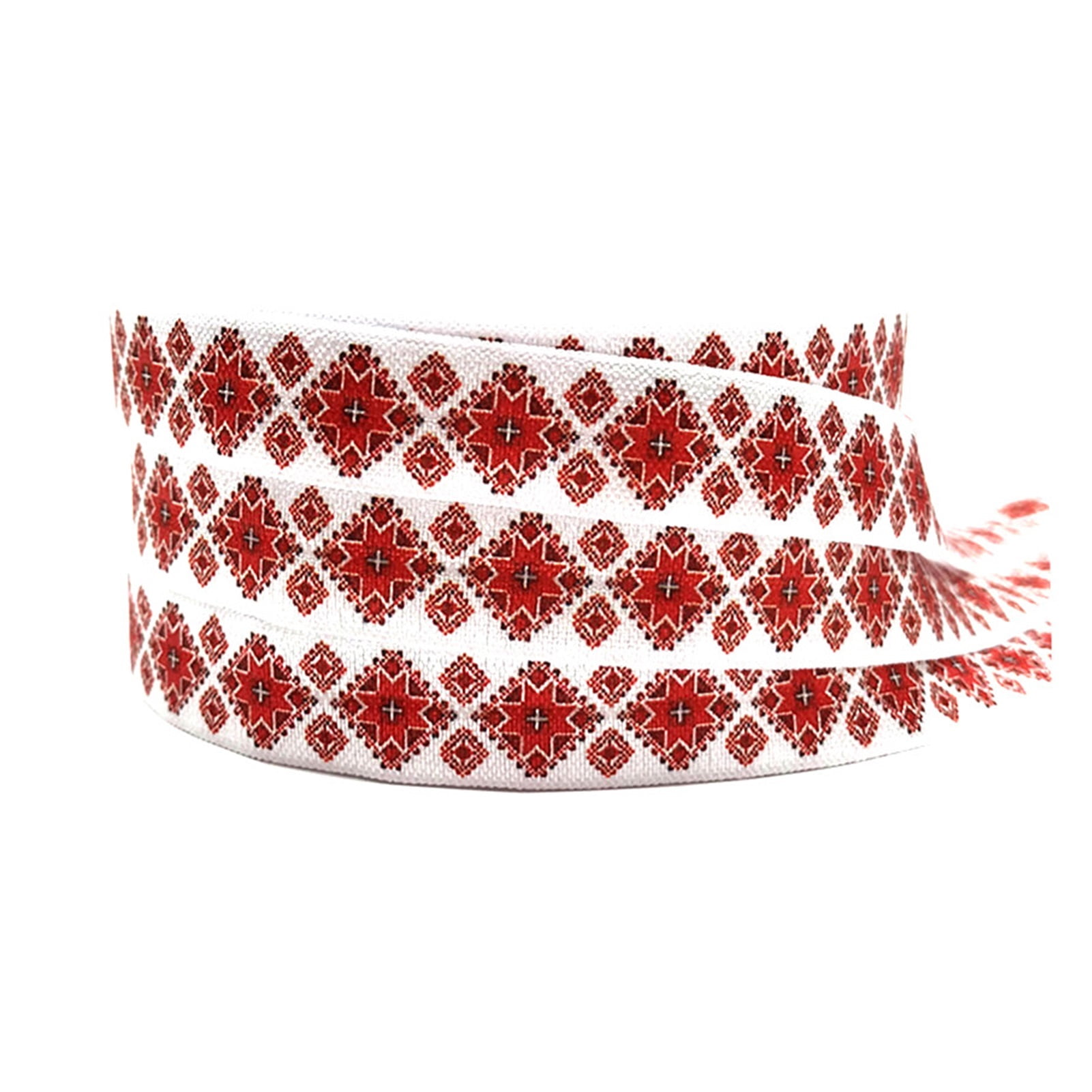 Diamond Stripe Print Fold Over Elastic Ribbon 16mm Geometry Webbing for ...