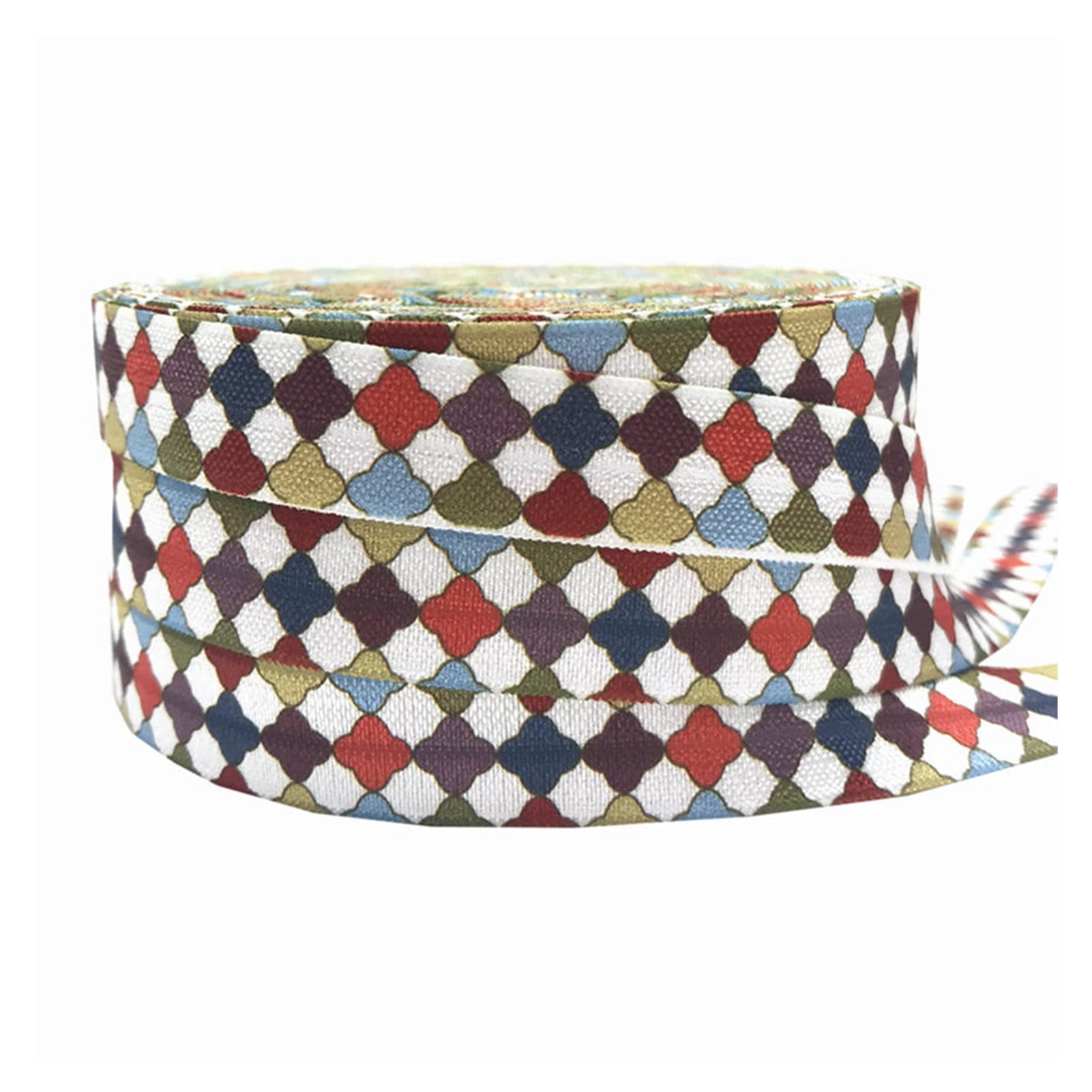 Diamond Stripe Print Fold Over Elastic Ribbon 16mm Geometry Webbing for ...