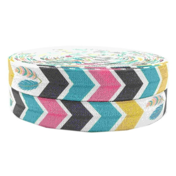 Diamond Stripe Print Fold Over Elastic Ribbon 16mm Geometry Webbing for ...