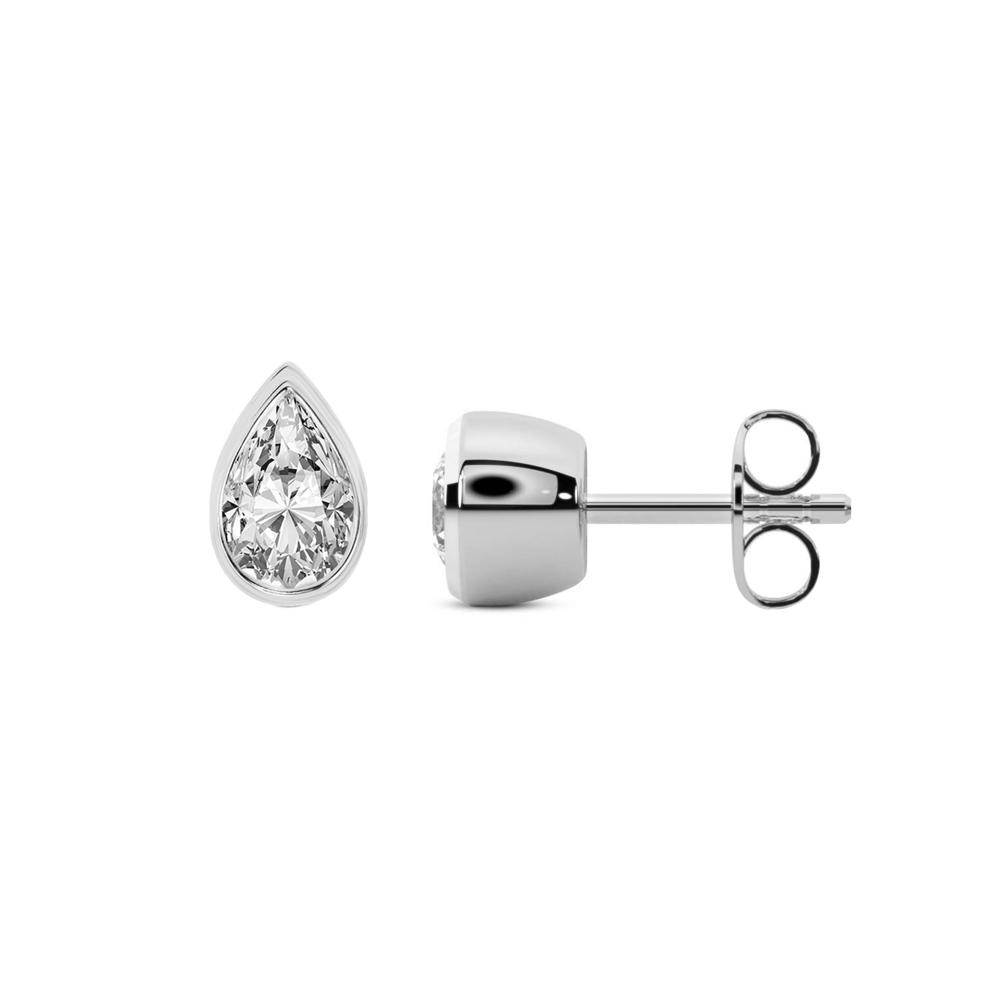 Diamond Stud Earring | 1 Ct IGI Certified Pear Shape Lab Grown Diamond ...