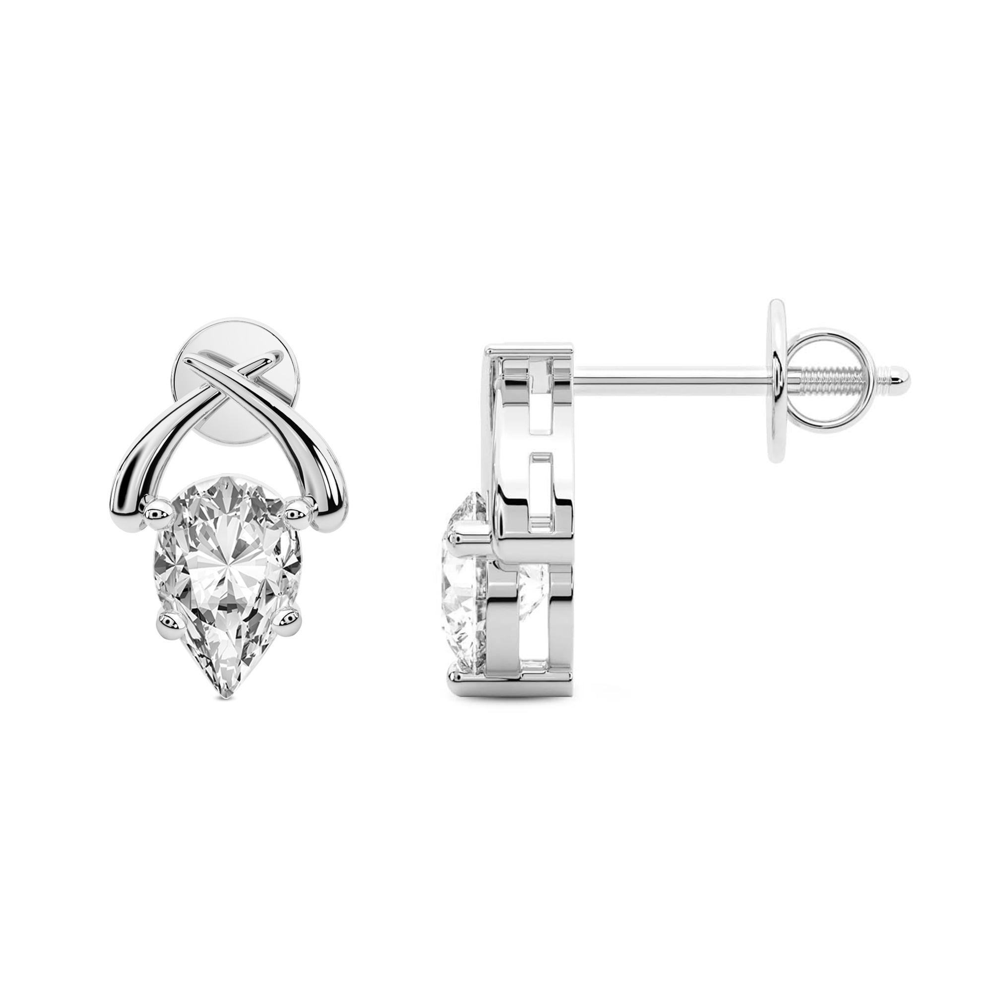 Diamond Stud Earring | 8 Carat IGI Certified Pear Shape Lab Grown ...