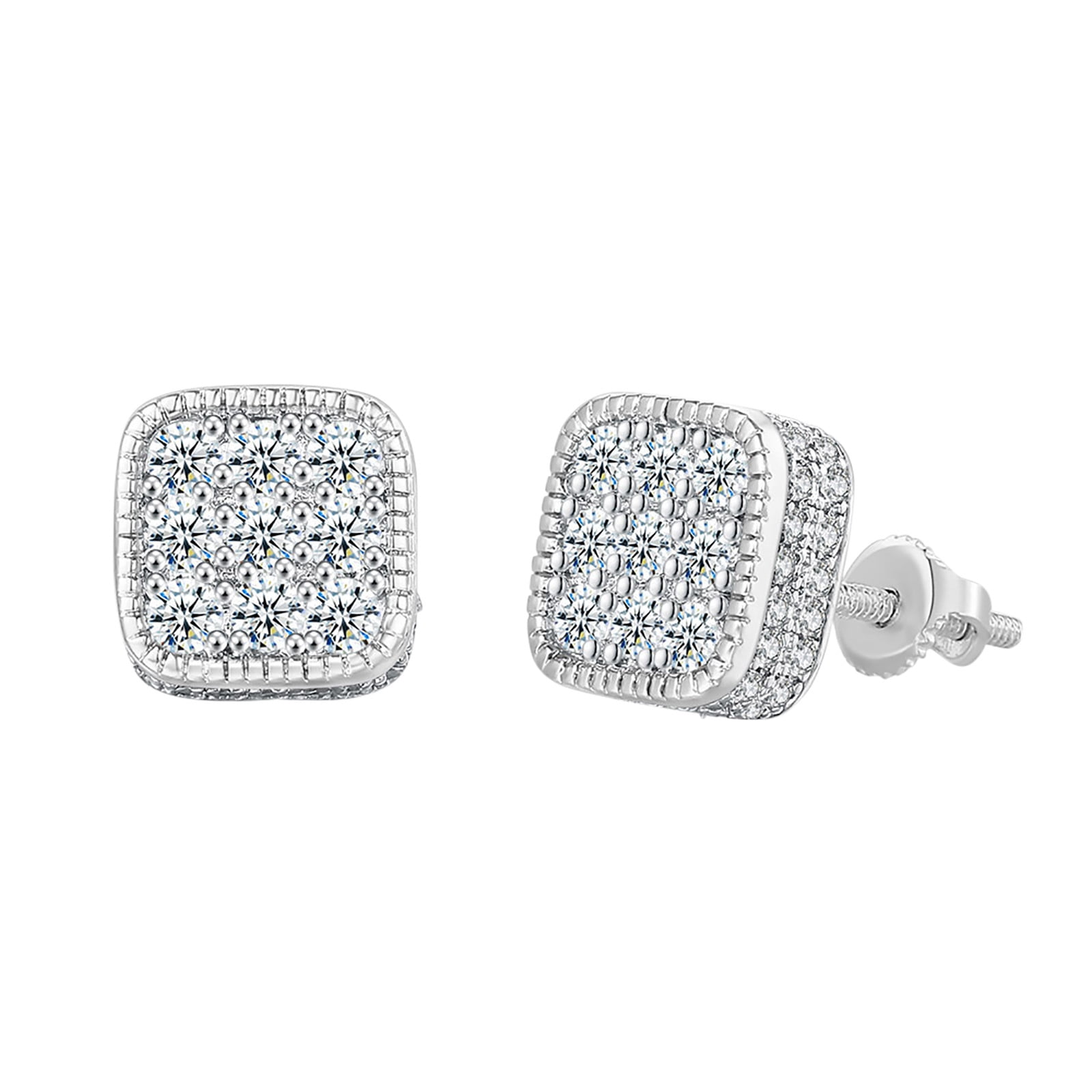 Diamond Stud Earrings For Men Iced Out Earrings 5A CZ Stones 925 ...