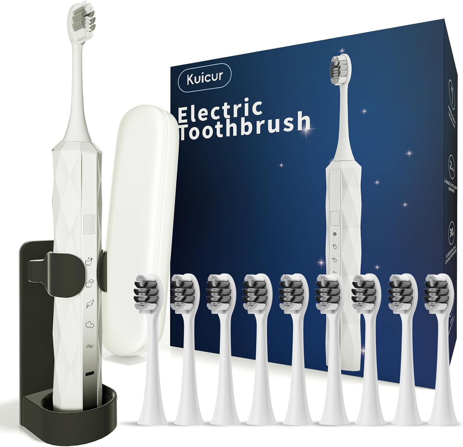 Diamond Style - Electric Toothbrush, 10 Brush Heads & Travel Case ...