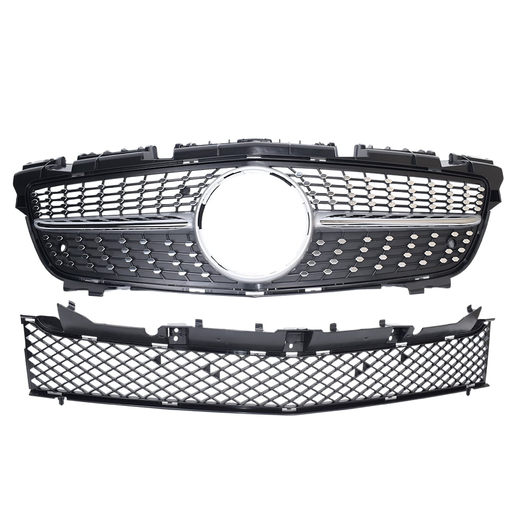 Diamond Style Front Grille Silver Color For 2011-2015 Benz R172 SLK ...