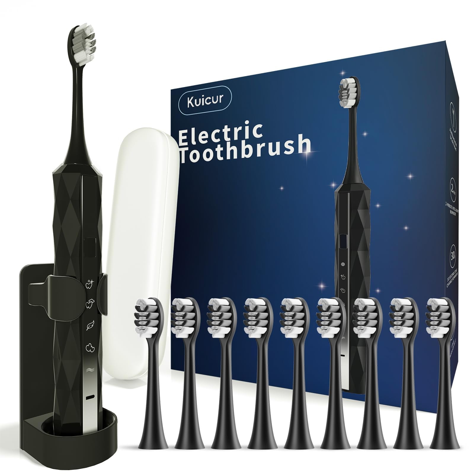 Diamond Style - Sonic STF9 Electric Toothbrush for Adults and with 10 ...