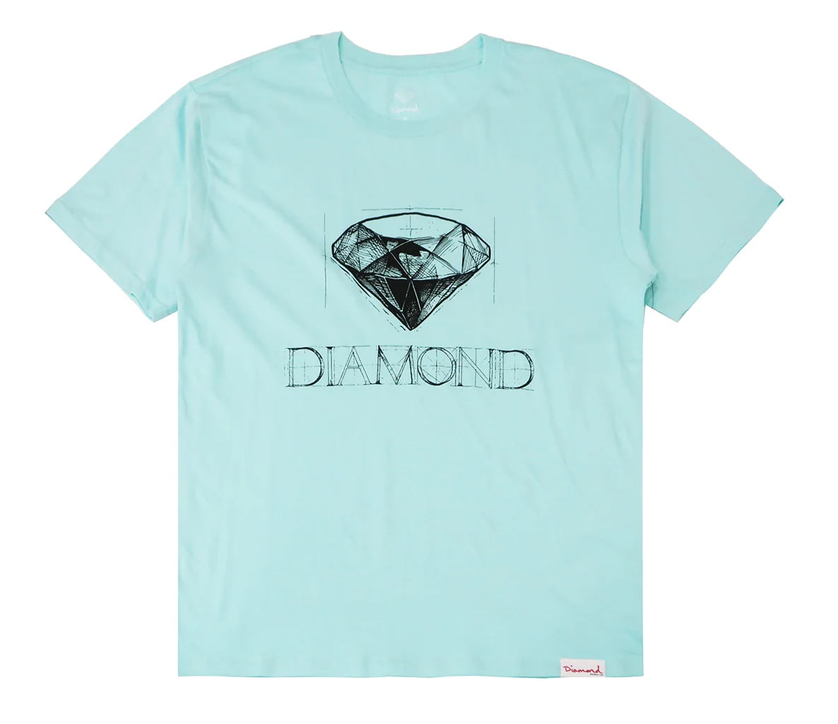 Diamond Supply Co. Men s Blueprint Graphic Print Tee T Shirt Small Teal