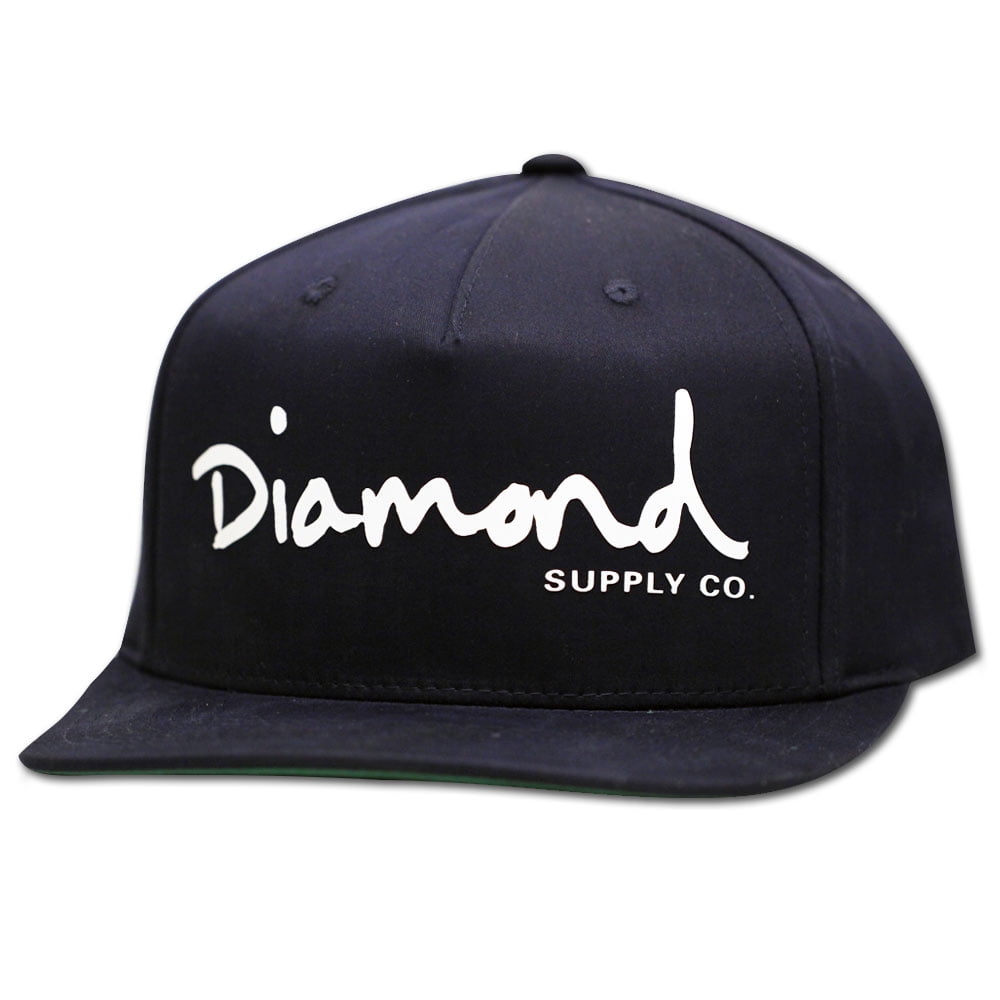 Diamond Supply Co OG Script Snapback Navy Blue - Walmart.com