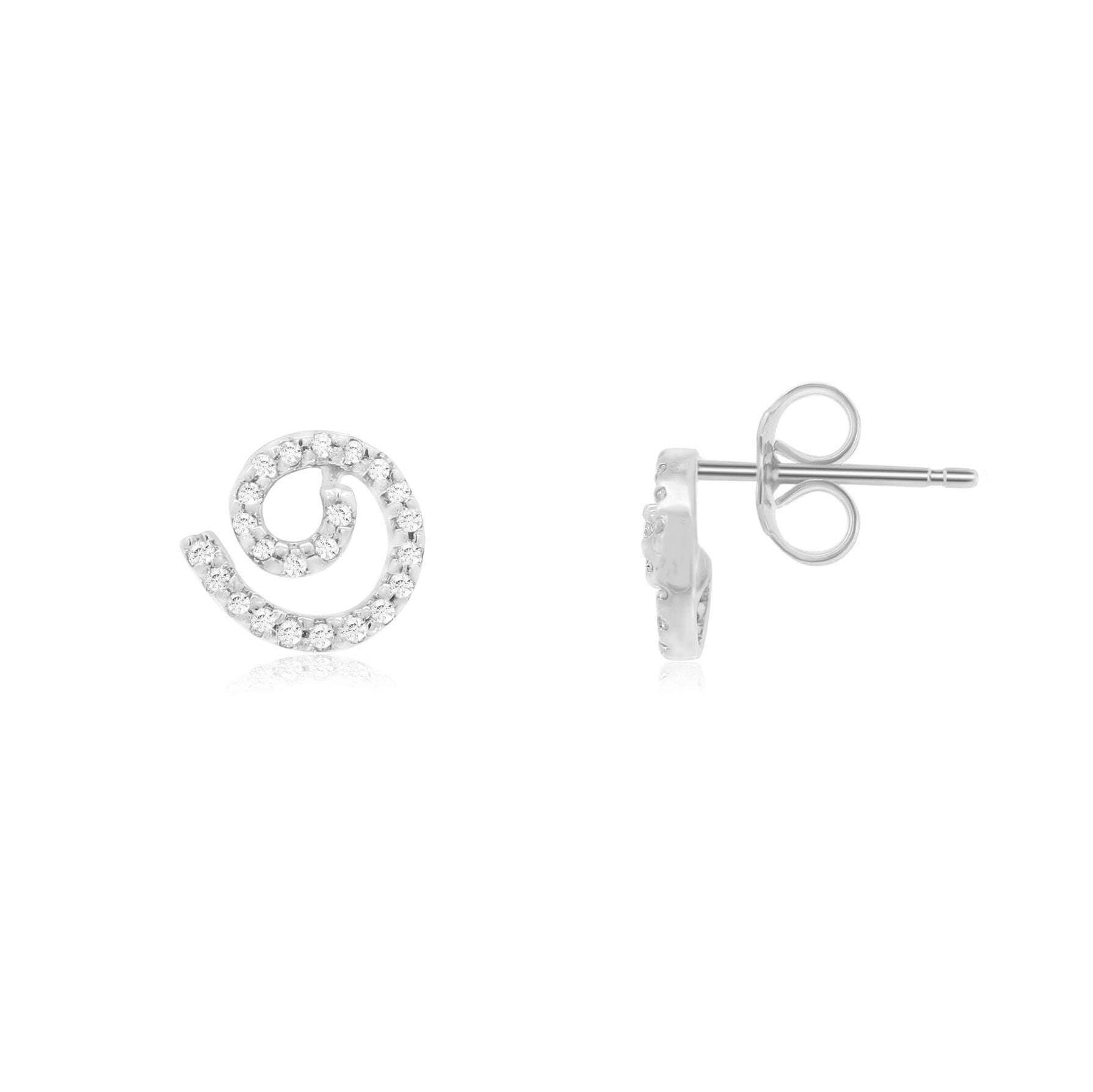 Diamond Swirl Stud Earrings - Walmart.com