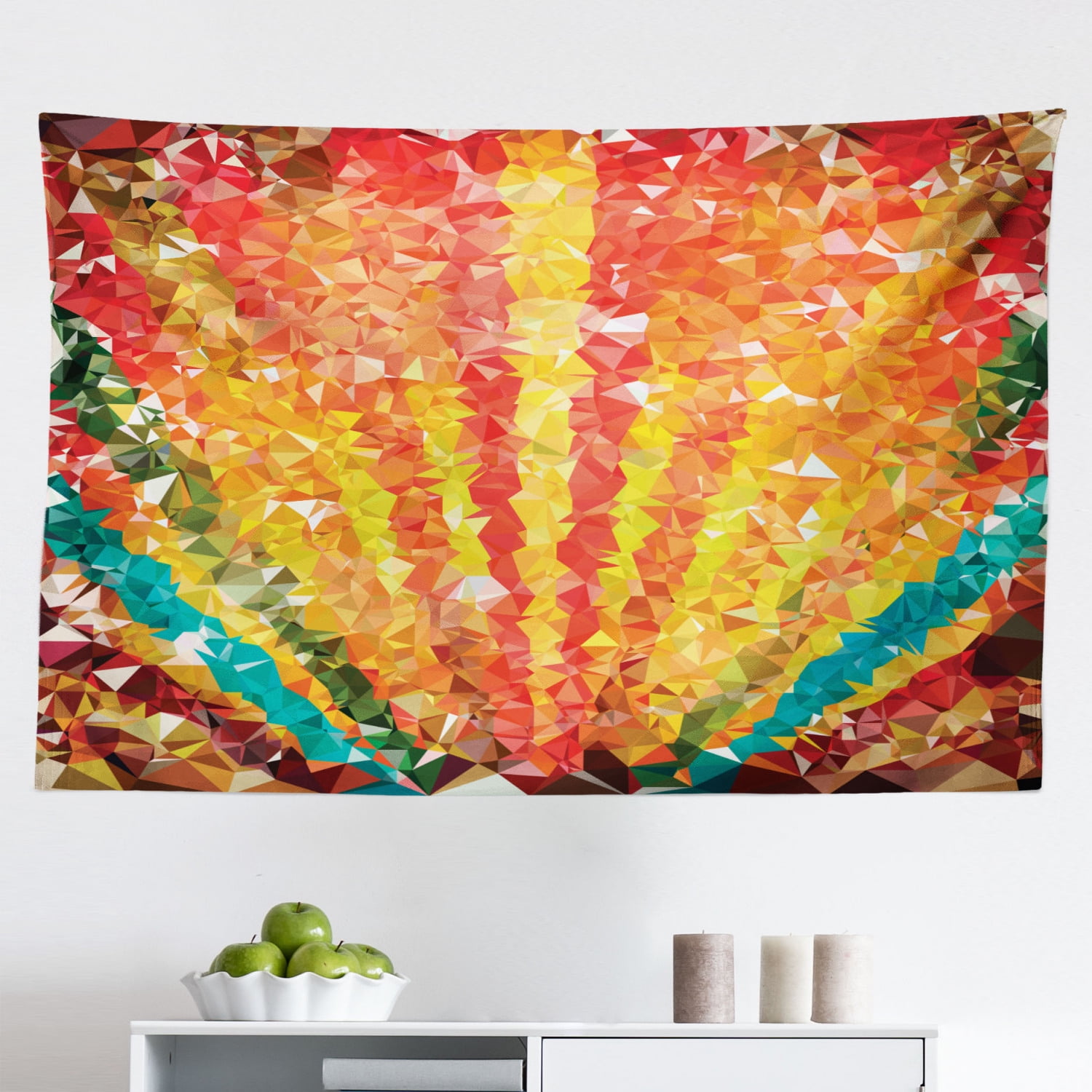 Diamond Tapestry, Heart Shape Colorful Diamond Love is Precious Romance ...