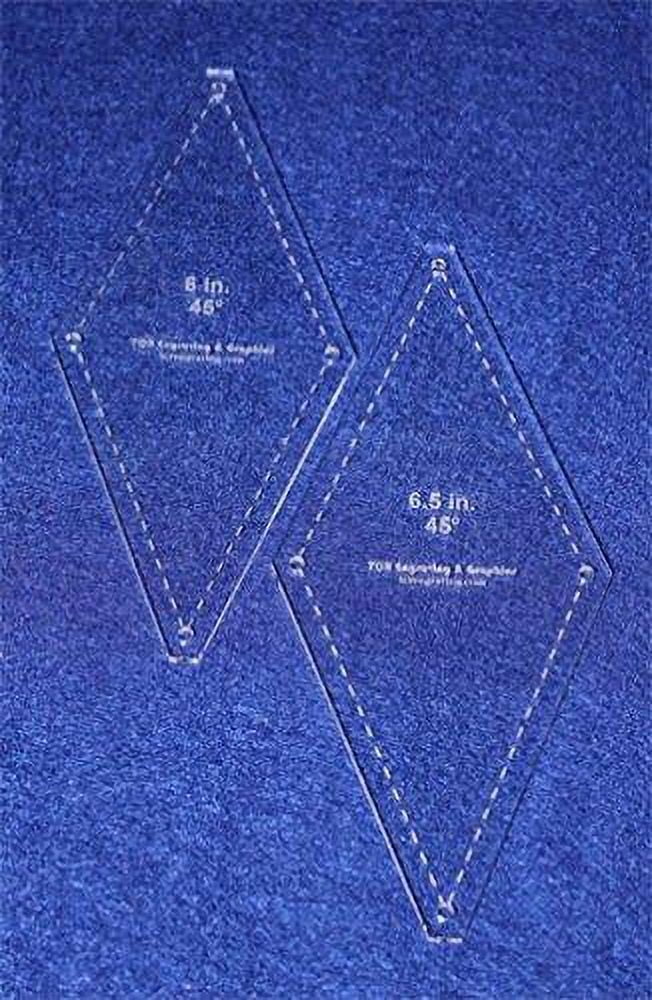 Diamond Templates 2 Pc Set No Tips 6" & 6.5"- Clear 1/8" 45 Degree ...