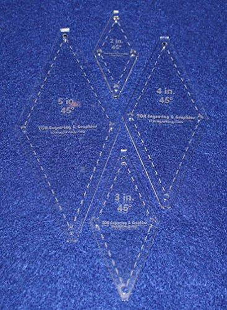 Diamond Templates 4 Pc Set No Tips 2" to 5"- Clear 1/8" 45 Degree ...