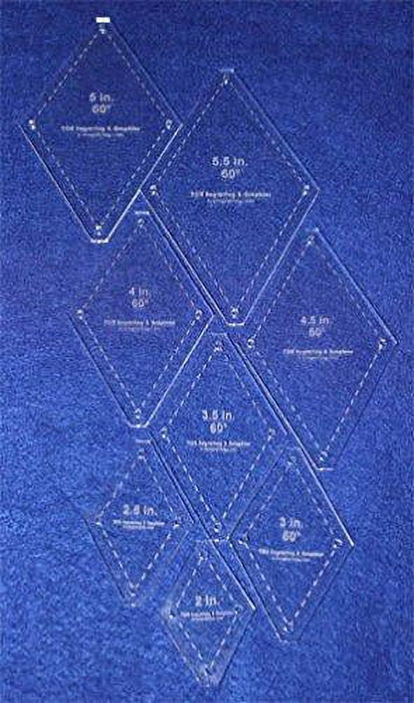 Diamond Templates 8 Pc Set No Tips 2" - 5 1/2"- Clear 1/8" 60 Degree ...