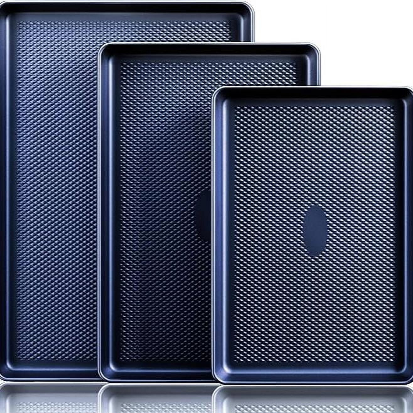 Diamond-Texture Baking Sheet Pan Set, Non-Stick Cookie Sheets, Teflon ...