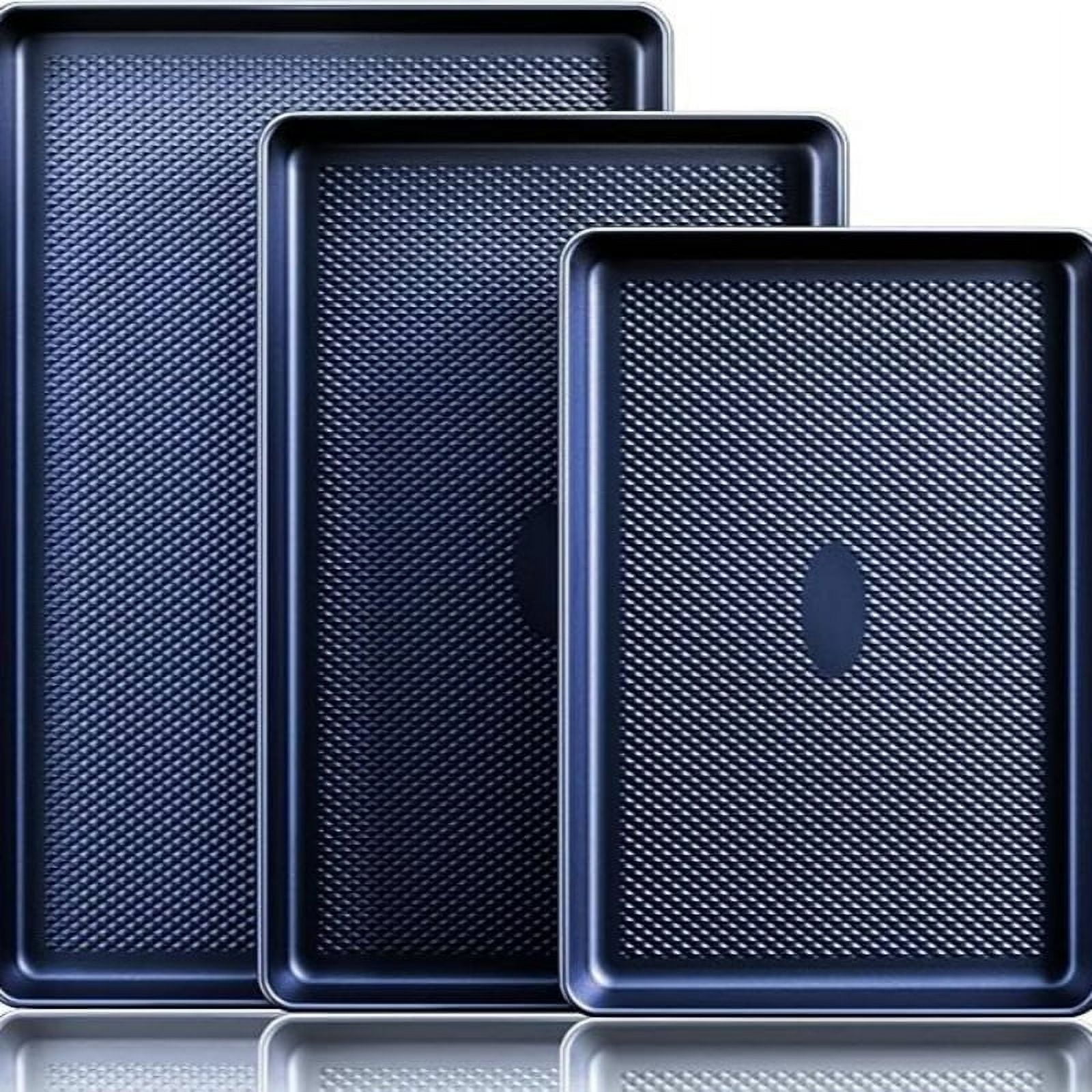 Diamond-Texture Baking Sheet Pan Set, Non-Stick Cookie Sheets, Teflon ...