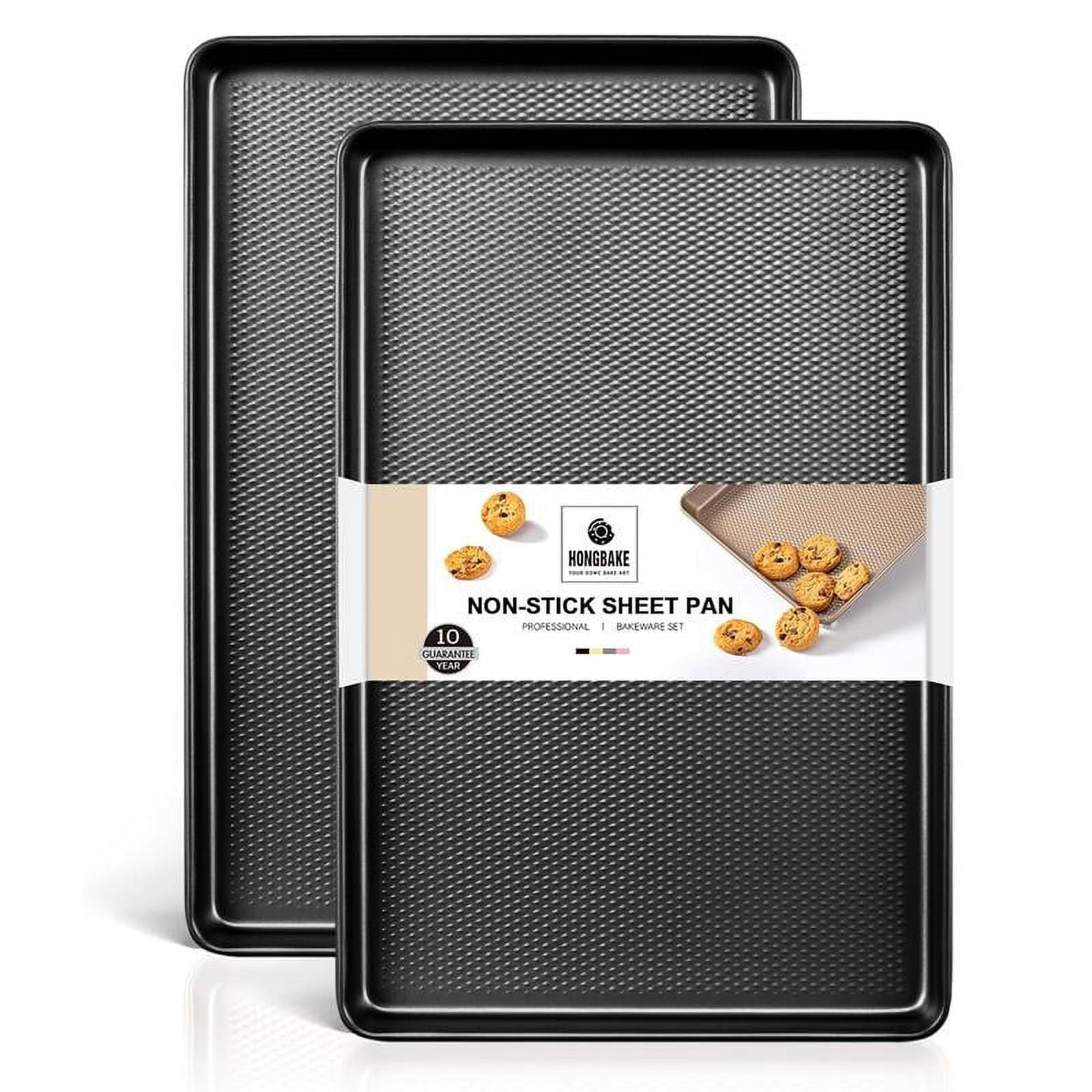 Diamond-Texture Baking Sheet Pan Set, Non-Stick Cookie Sheets, Teflon ...