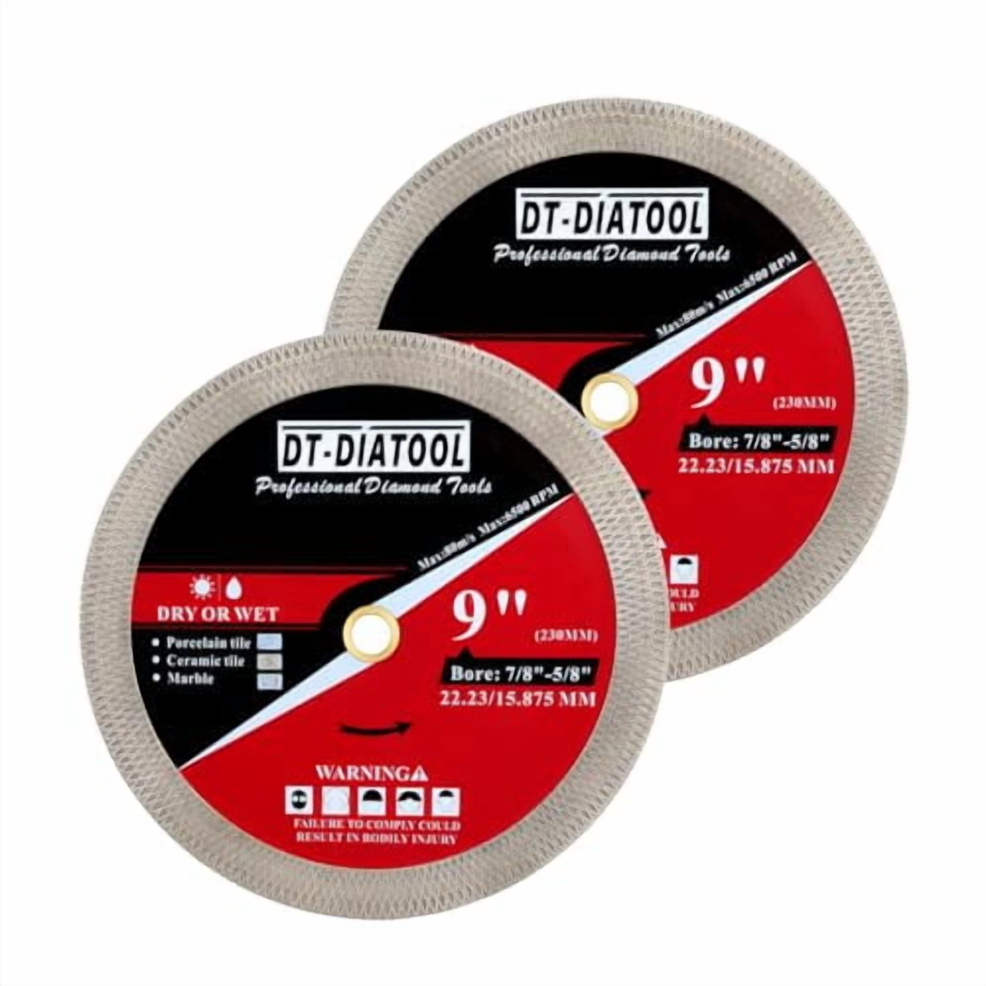 Diamond Tile Blade 9 Inch 2-Pack Porcelain Cutting Disc Double-Sided X ...