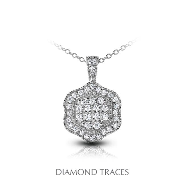 Diamond Traces 0.68 Carat Total Natural Diamonds 18K White Gold Pave ...