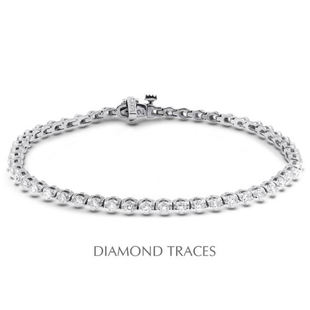 Diamond Traces 14K White Gold 2-Prong Setting- 4.00 Carat Total Natural ...