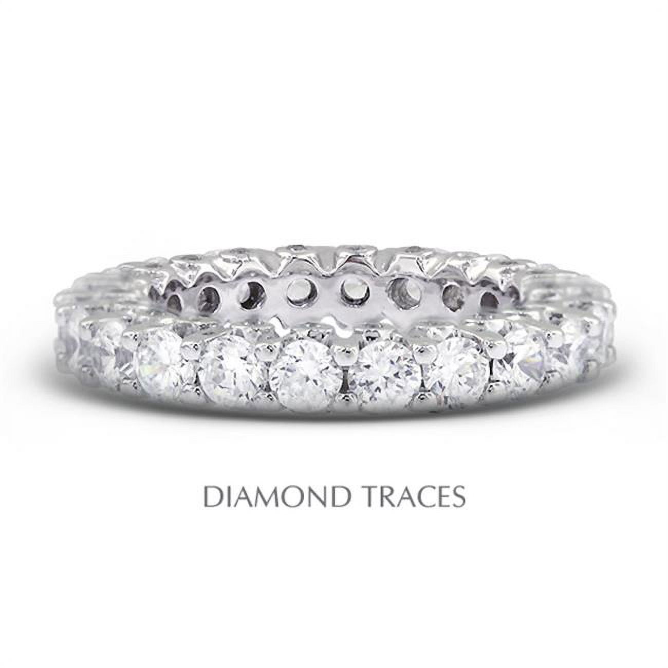 Diamond Traces 14K White Gold Prong & Bezel Setting 3.53 Carat Total Natural Diamonds Modern ...