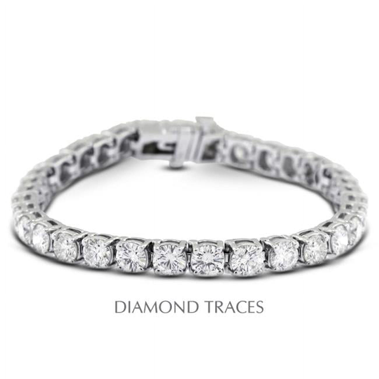 Diamond Traces 18K White Gold 4-Prong Setting- 4.00 Carat Total Natural ...