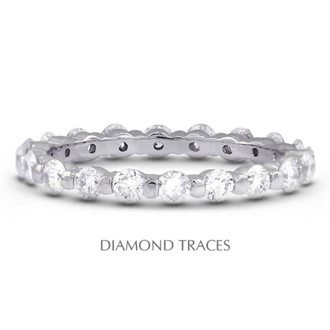 Diamond Traces 18K White Gold Bar Setting 1.41 Carat Total Natural Diamonds Classic Eternity ...