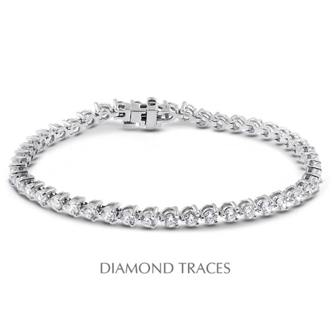Diamond Traces D-SB370-300-2465 14K White Gold 3-Prong Setting- 3.00 ...