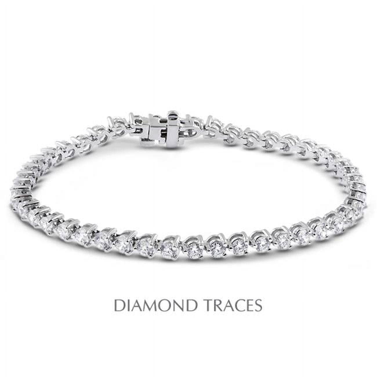 Diamond Traces D-SB370-300-5854 18K White Gold 3-Prong Setting- 3.00 ...