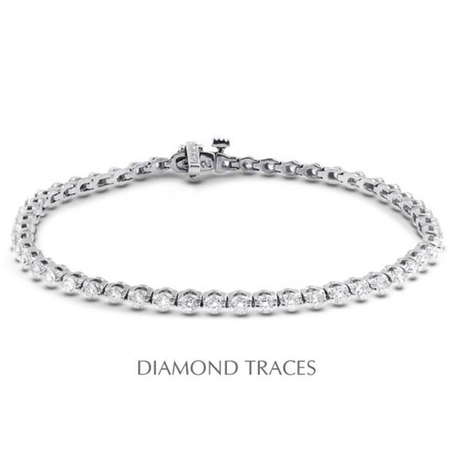 Diamond Traces D-SB900-300-8490 14K White Gold 2-Prong Setting- 3.00 ...