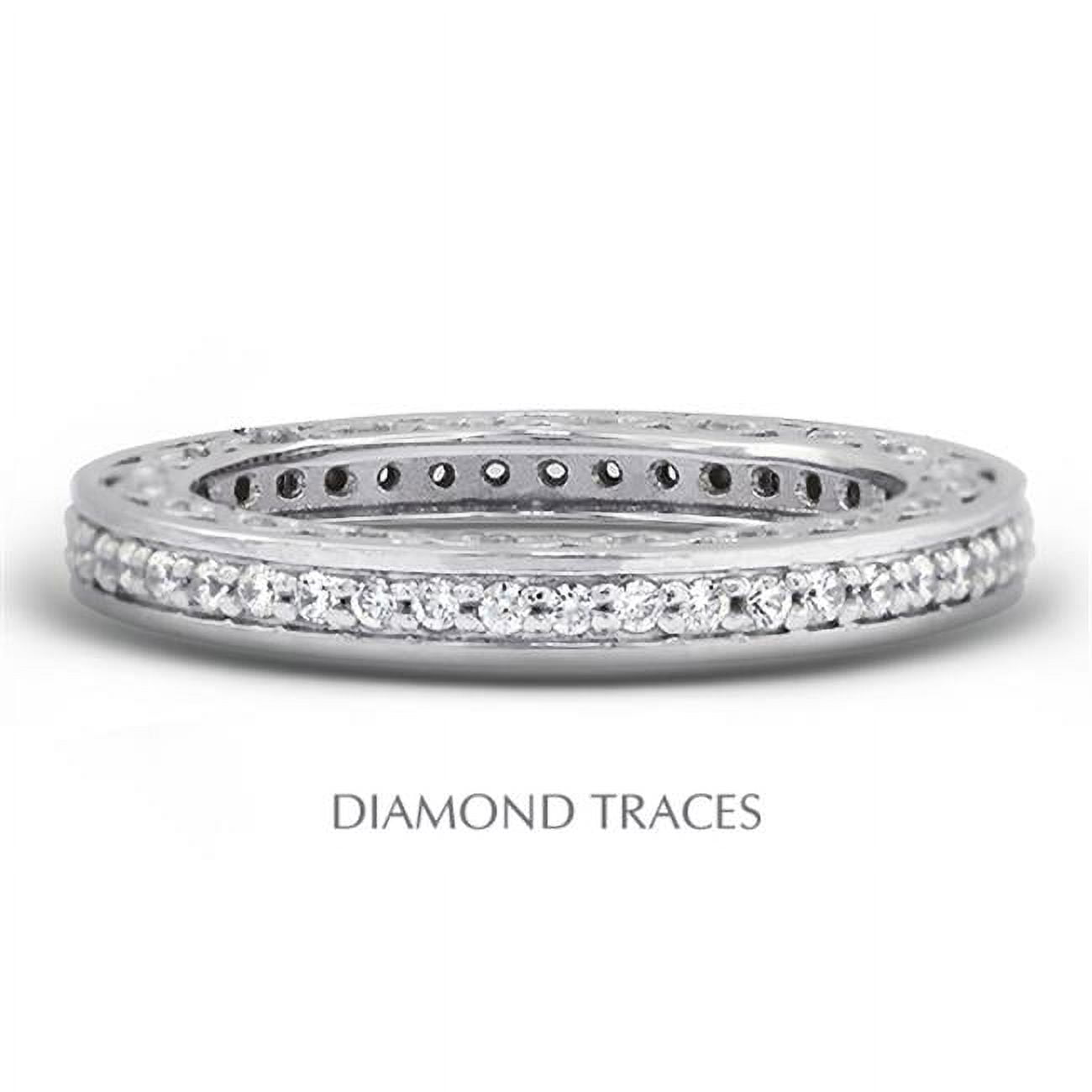 Diamond Traces Platinum 950 Pave Setting 0.61 Carat Total Natural Diamonds Vintage Eternity Ring ...
