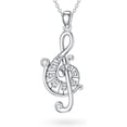 Diamond Treble Clef Necklace for Women 925 Sterling Sliver Music Note ...